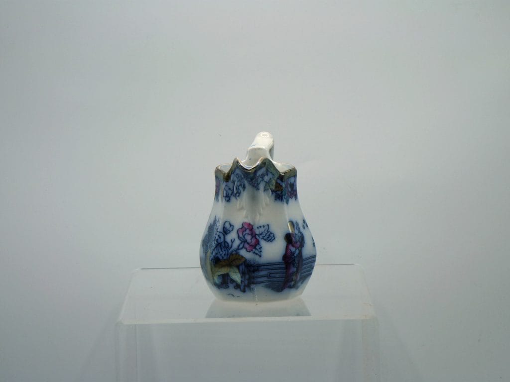 Flow Blue Polychrome Small Chinoiserie Jug - Jackie's Antique Showcase