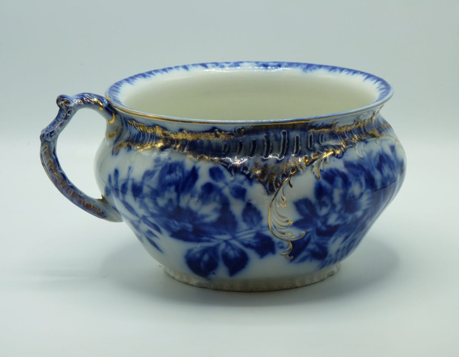 Flow Blue Chamber Pot - Jackie's Antique Showcase