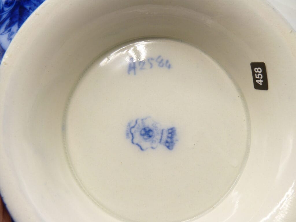 Doulton Flow Blue Pedestal Bowl - Jackie's Antique Showcase