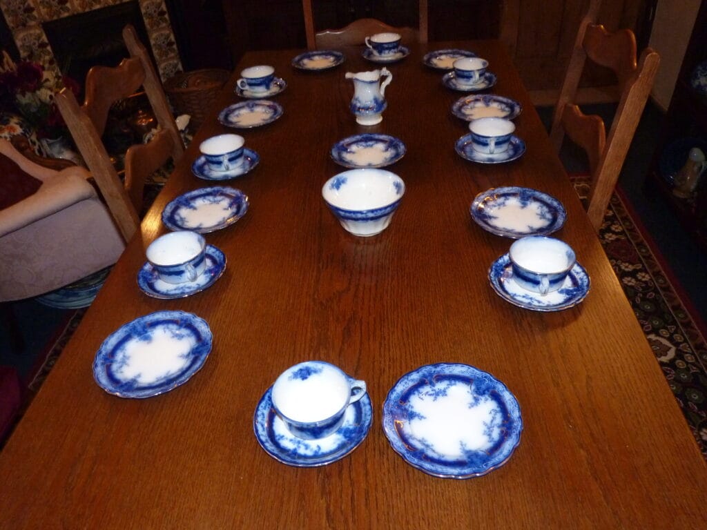 Flow Blue Tea Set – Henry Alcock - Bouquet - Jackie's Antique Showcase