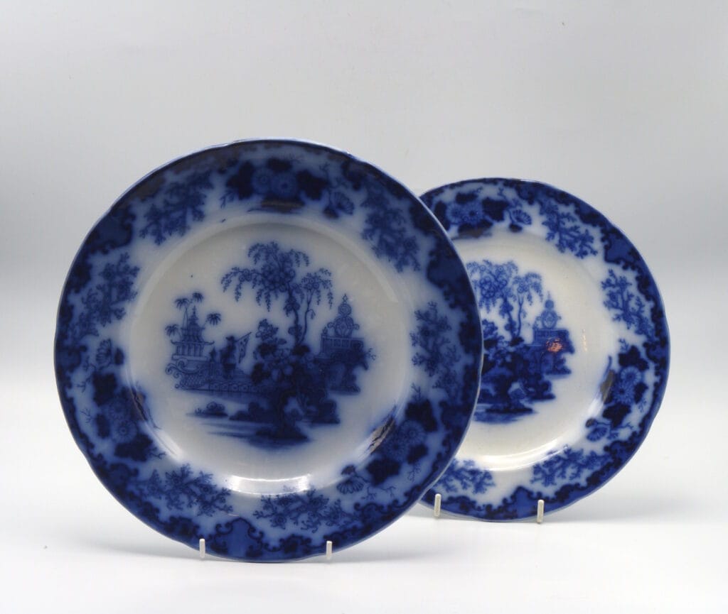 Flow Blue Plates - Scinde - Jackie's Antique Showcase
