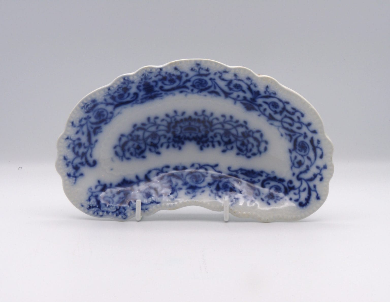 Flow Blue Bone Dish - Grindley - Jackie's Antique Showcase