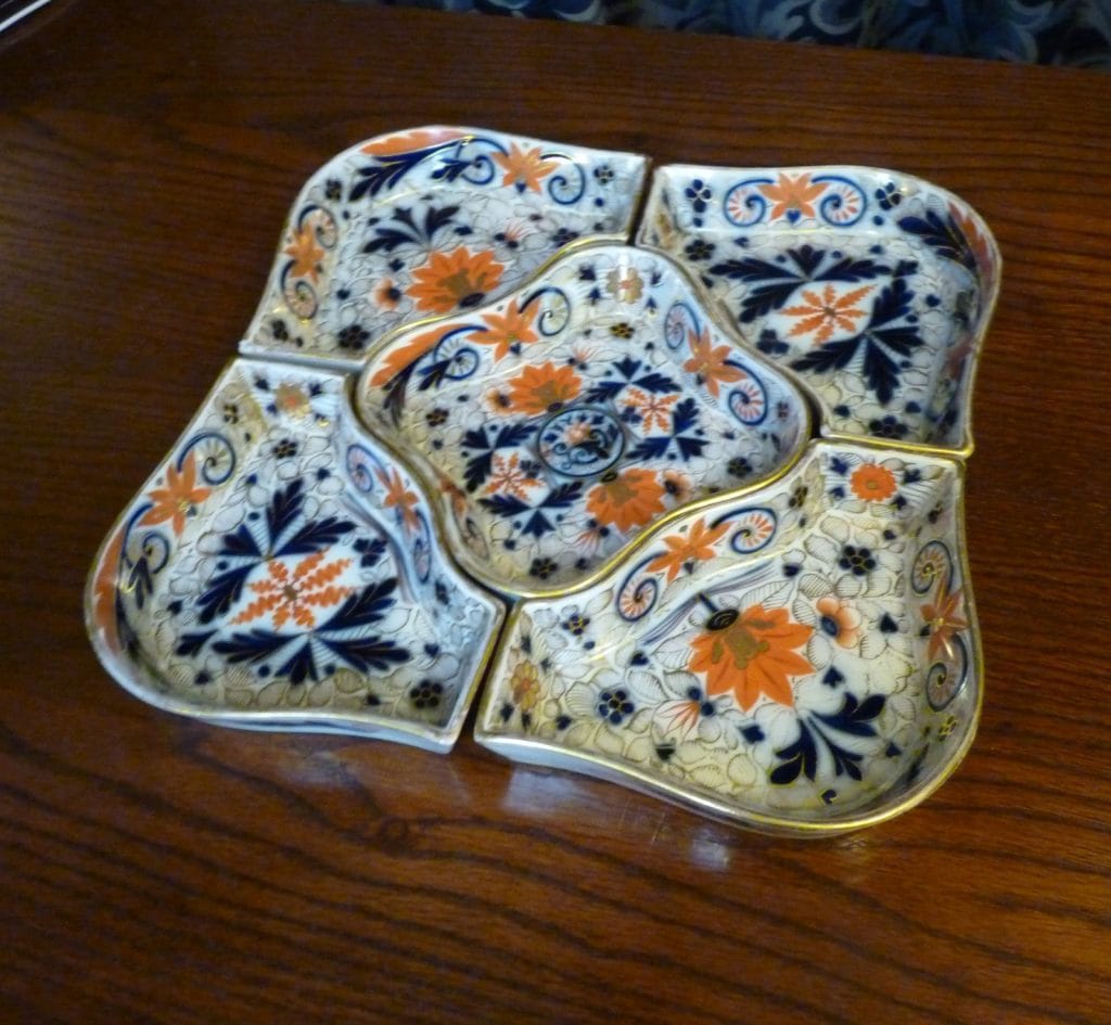 Flow Blue Polychrome & Gold Hors D ’Oeuvre Set - Imari Colours - Jackie ...